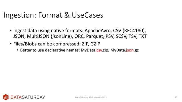 Time series Analytics - a deep dive into ADX Azure Data Explorer @Data Saturdays Guatemala | PPTX