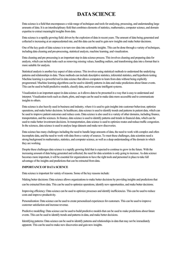 Data science | PDF