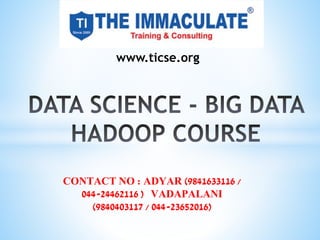 Data science - big data hadoop course | PPT