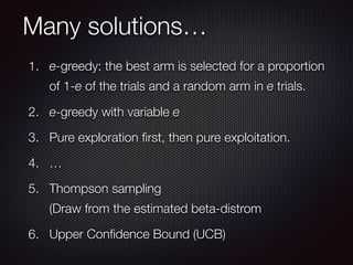 Multi-Armed Bandits: Intro, examples and tricks | PPT