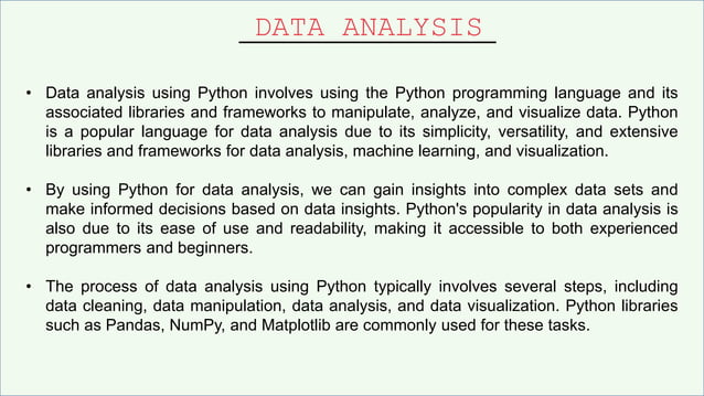 Data Science and Analysis.pptx | Databases | Computer Software and ...
