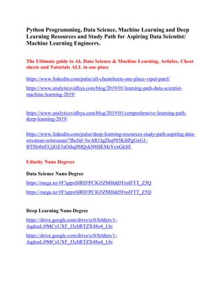 Data Science and Machine Learning Power Pack | PDF