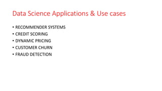 Data science applications and usecases | PPTX