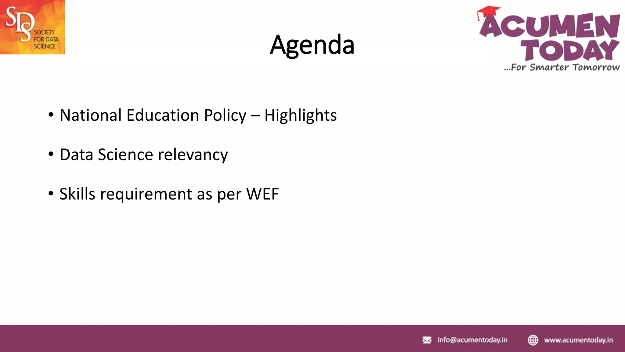 Data science as the foundation for National Education Policy (NEP 2020 ...