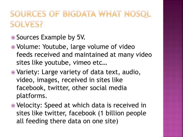 NoSQL Type, Bigdata, and Analytics | PPTX