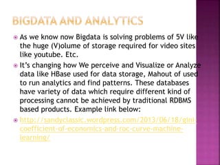 NoSQL Type, Bigdata, and Analytics | PPTX