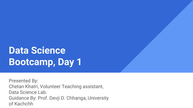 Data science bootcamp day1 | PPT