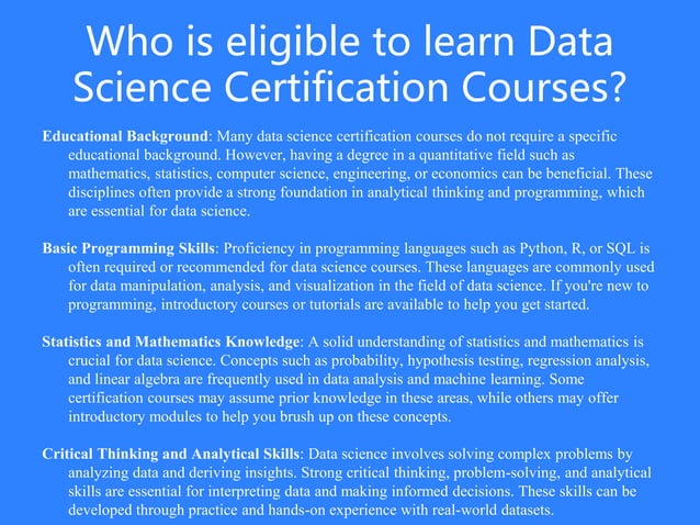 Data Scientist Certification in Pune-May | PPTX