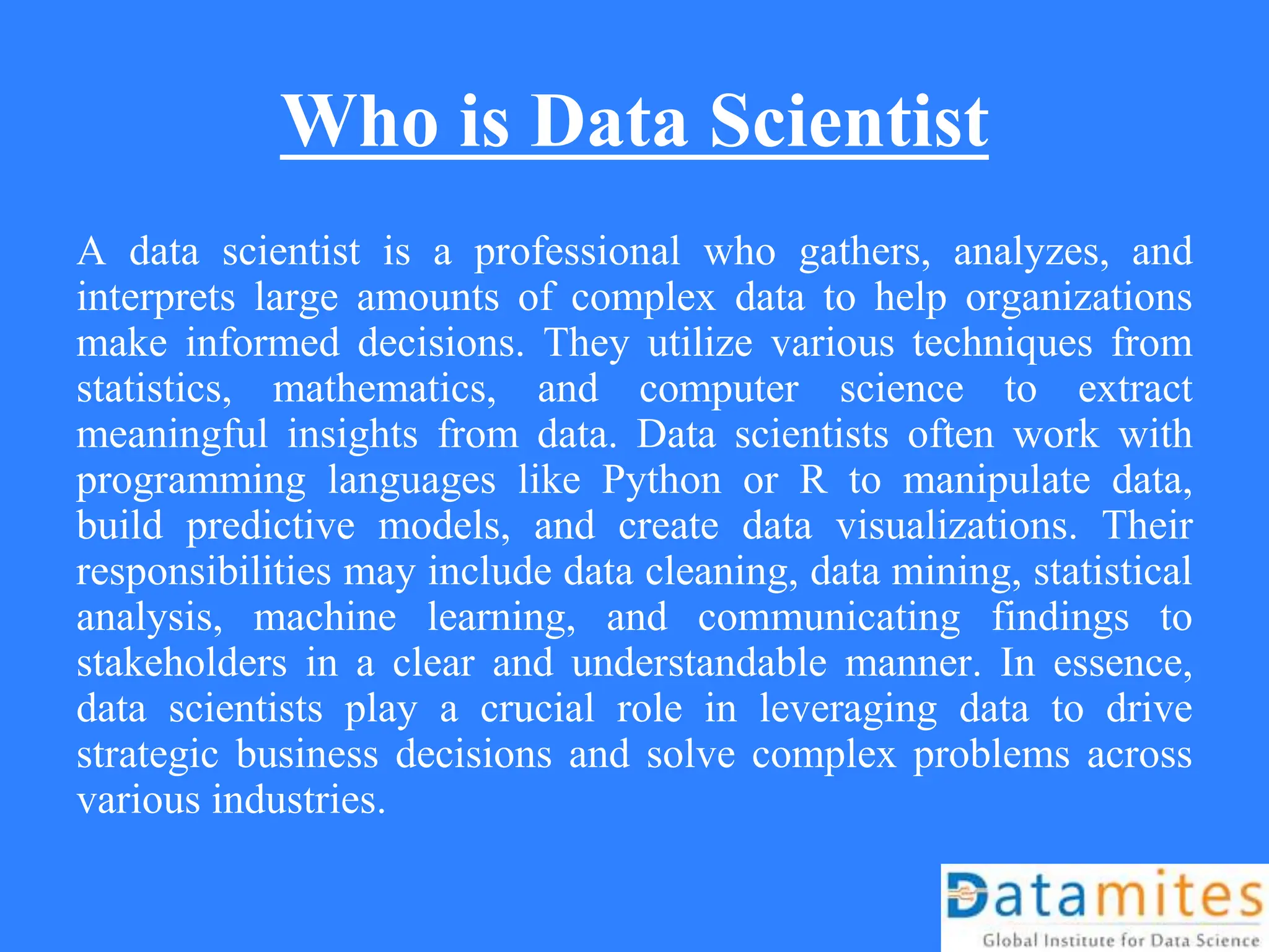 Certified Data Scientist Course in Chennai-March | PPT