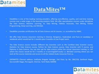 Data Science Course In Chennai September 2021 | PPT