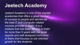 Data Science Course in Delhi Qualification and Work | PPT