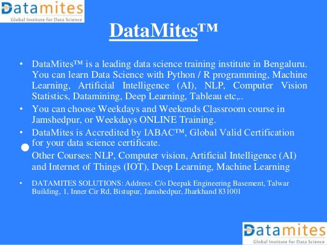 Data Science Course In Jamshedpur - June 2022 | PPT