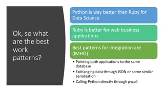 Data science in ruby, is it possible? is it fast? should we use it? | PPT