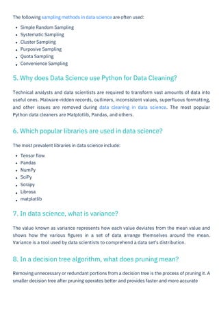 Data Science Interview Questions PDF By ScholarHat | PDF