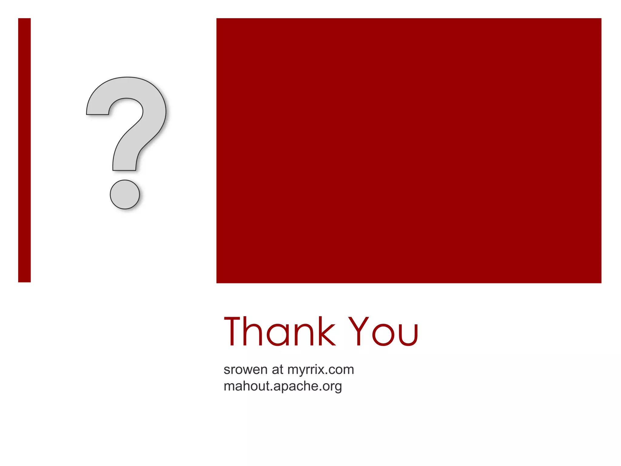 Simple Matrix Factorization for Recommendation in Mahout | PPT