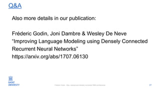 Skip, residual and densely connected RNN architectures | PPT