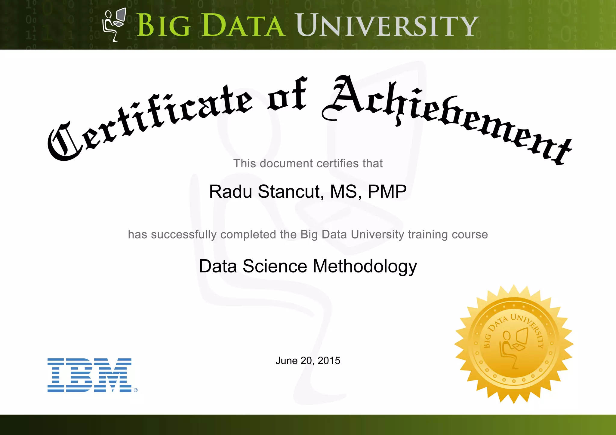 Data Science Methodology certificate | PPT