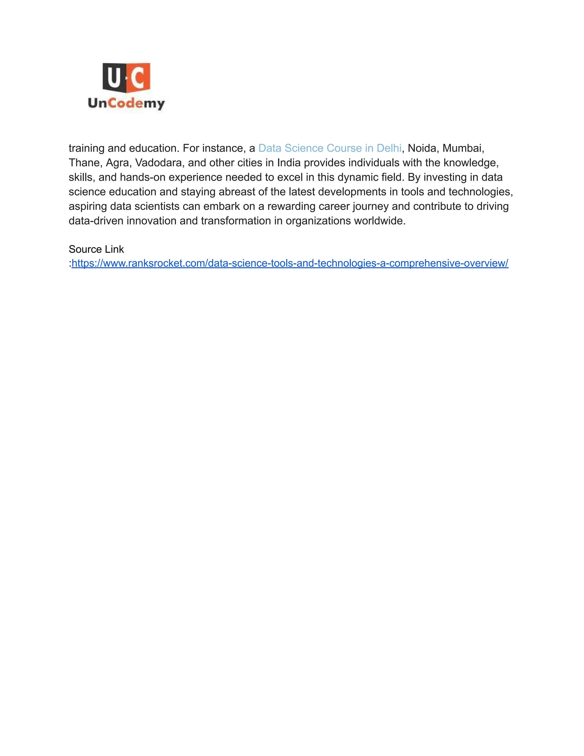 Data Science Tools and Technologies: A Comprehensive Overview | PDF