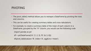 Data Science ppt on dataframe operations.pptx