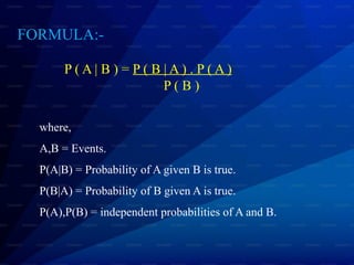 Bayer's Theorem Naive Bayer's classifier | PPT