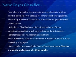 Bayer's Theorem Naive Bayer's classifier | PPT