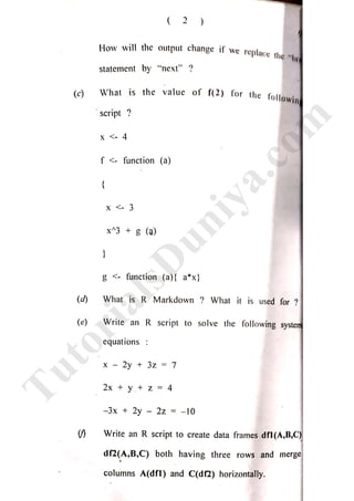 Data science question paper 2018 tutorialsduniya.com