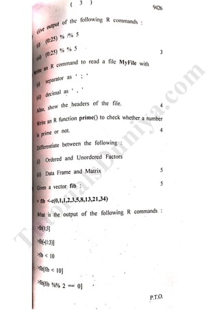 Data science question paper 2018 tutorialsduniya.com