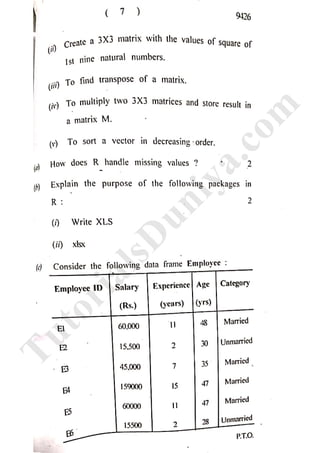 Data science question paper 2018 tutorialsduniya.com