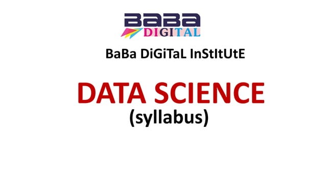 Data Science Syllabus | PPT