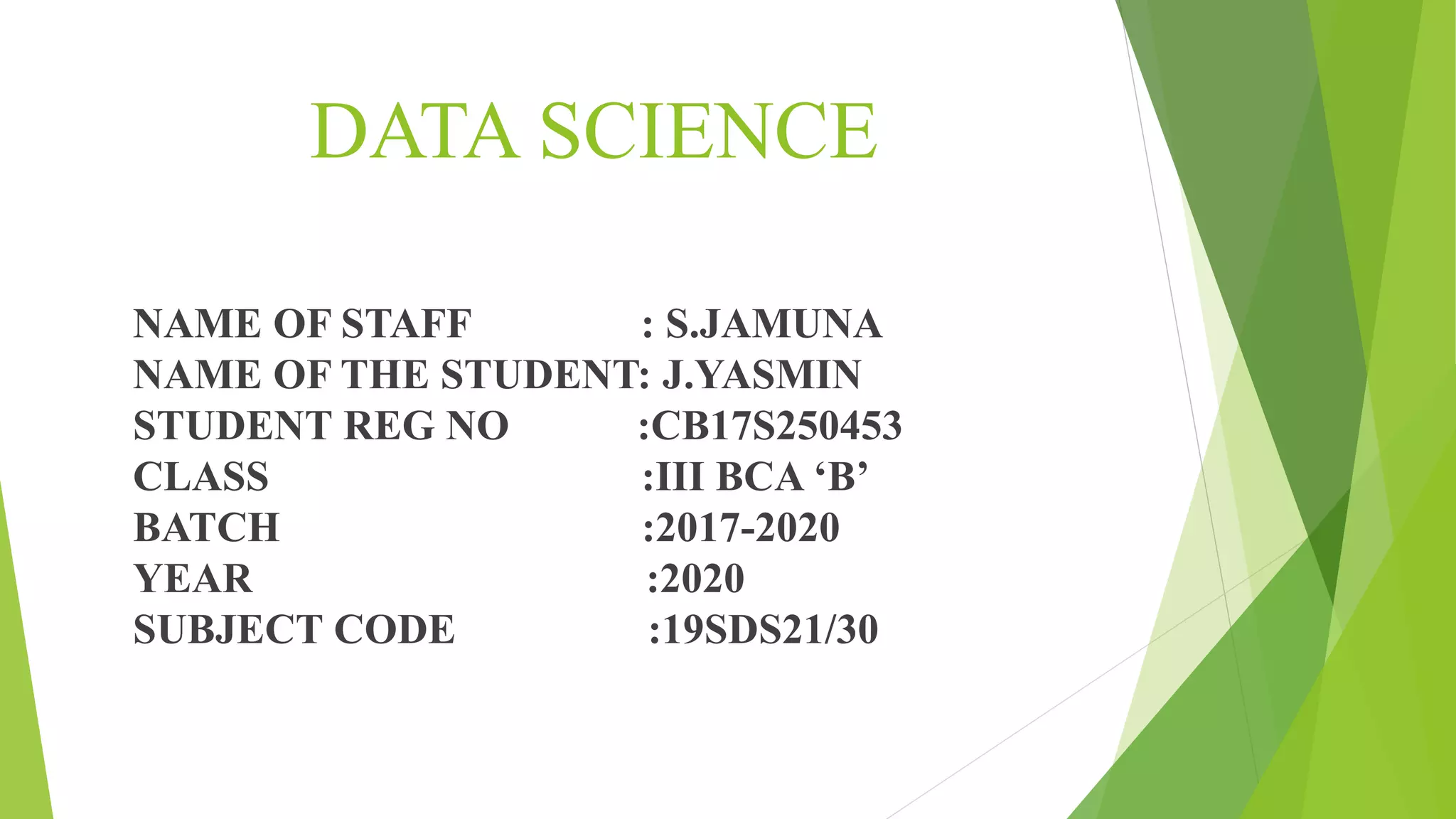 Data science unit1 | PPTX
