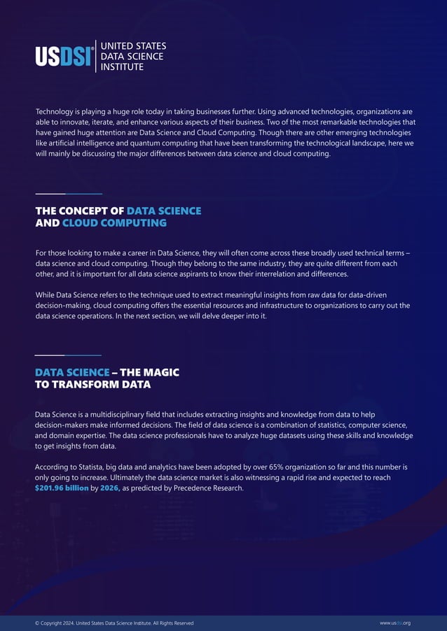 Data Science v/s Cloud Computing: An Overview | PDF
