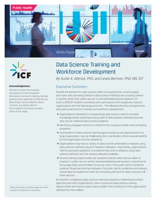 Data Science Training and Workforce Development | PDF