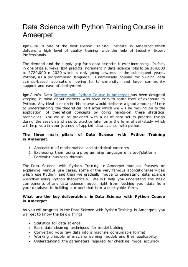 Data science with python ameerpet