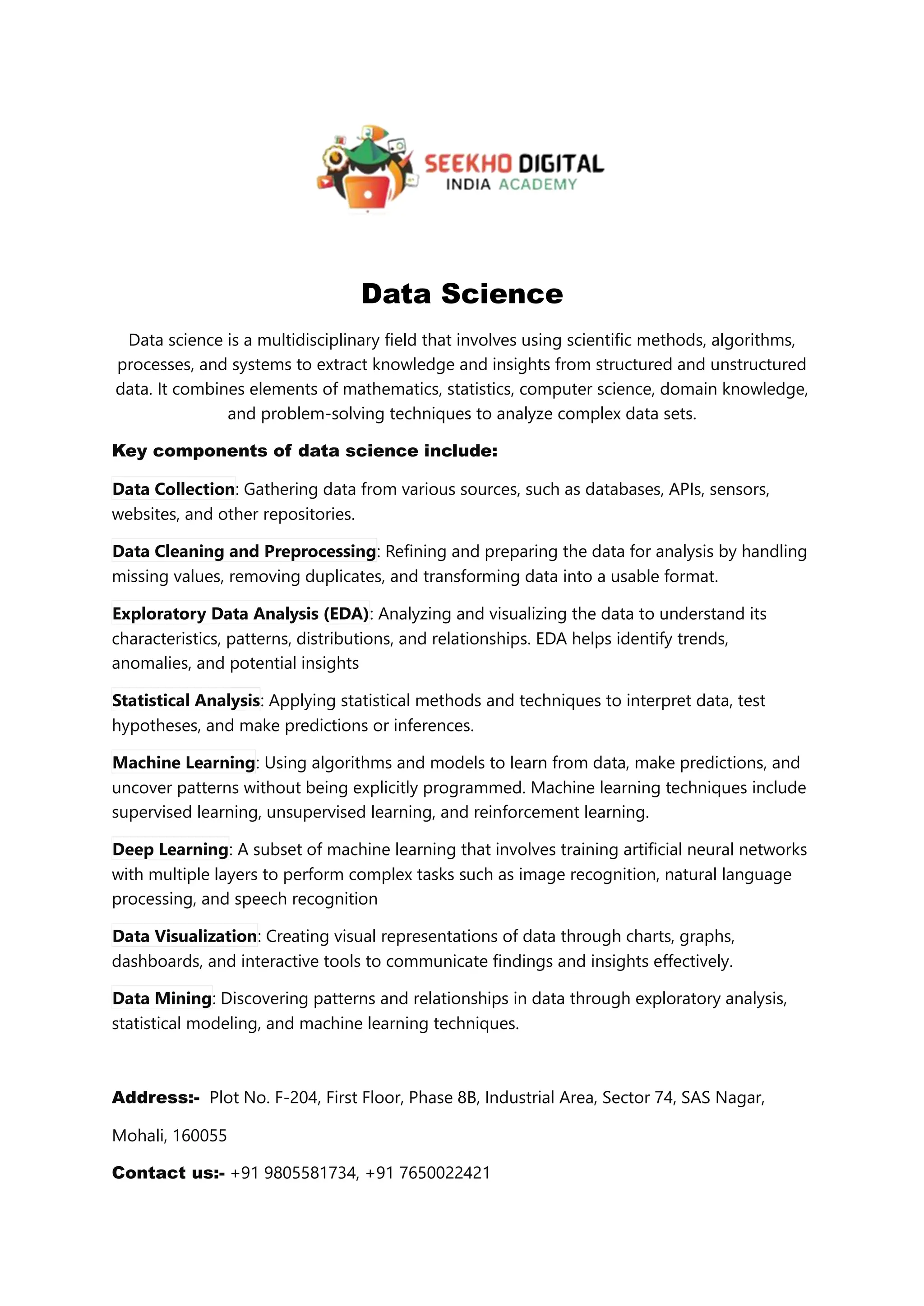 Advanced Data Science Course In Mohali Phase 8b Pdf
