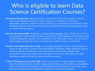 Data Scientist Certification in Chennai-May | PPT