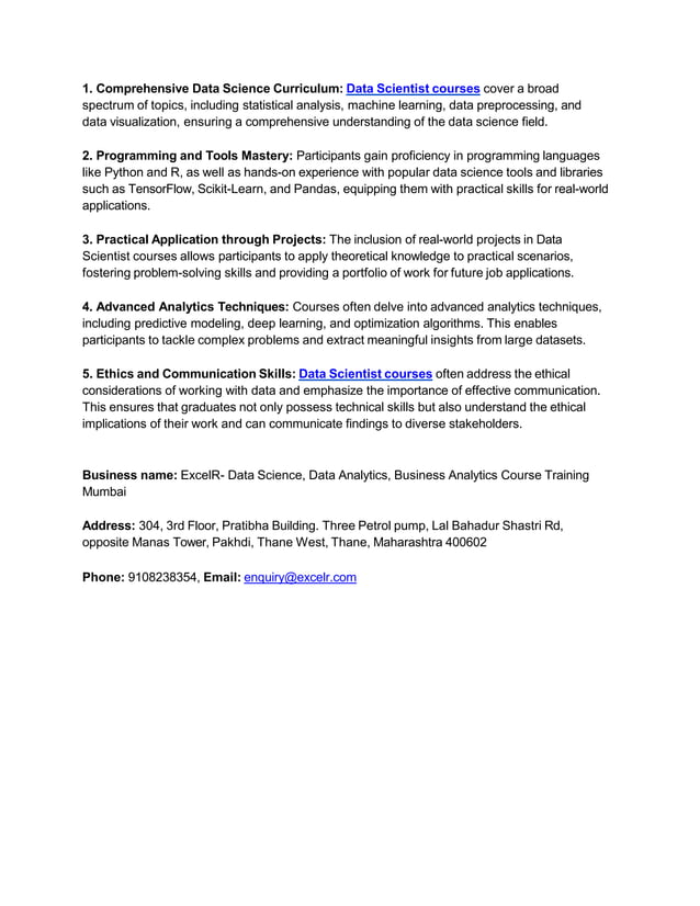 data scientist course (4).excelr solutions | PPTX