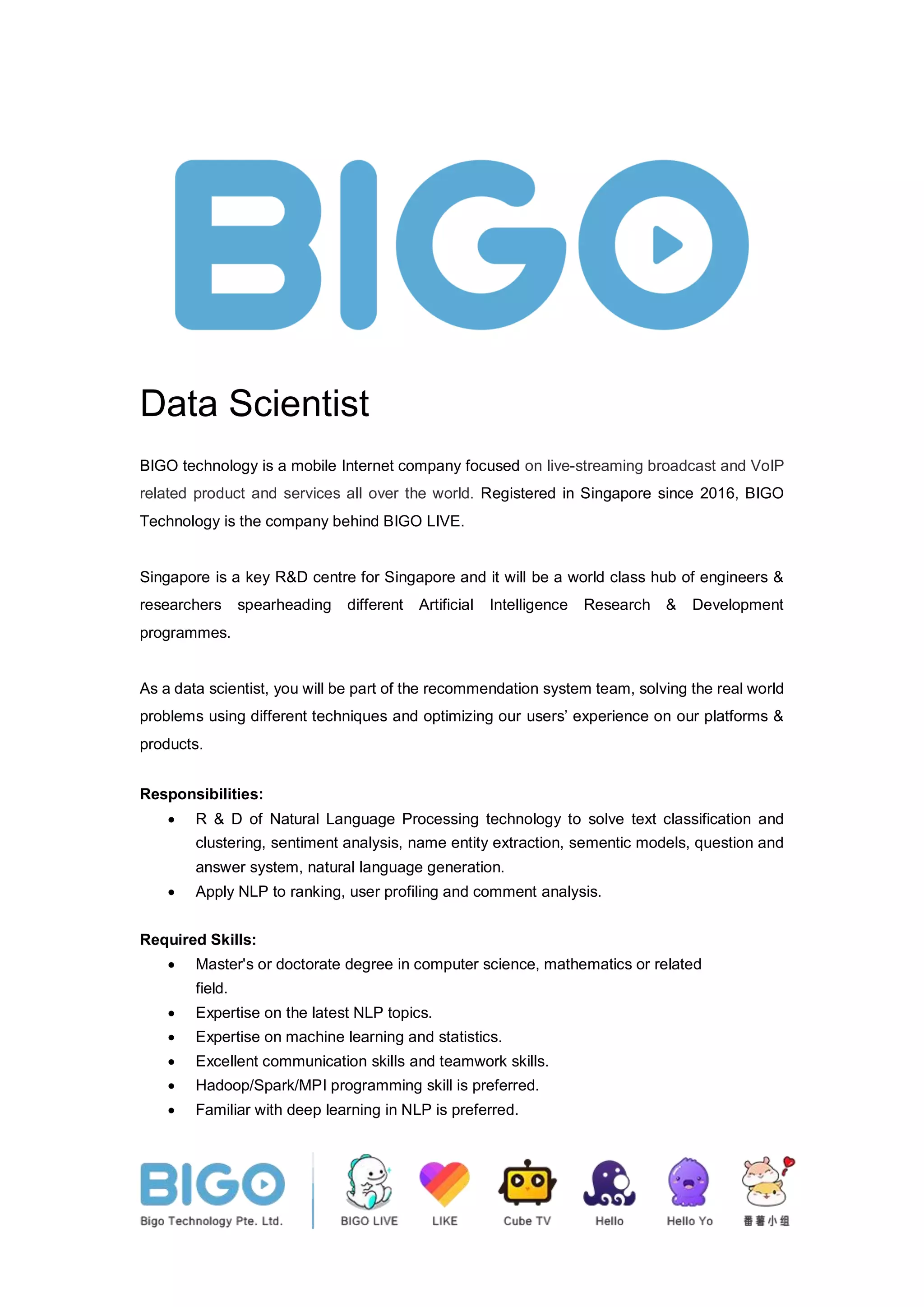 Data scientist (Natural Language Processing) | PDF