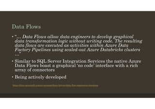 Azure Data Factory V2; The Data Flows | PDF