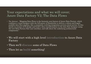 Azure Data Factory V2; The Data Flows | PDF