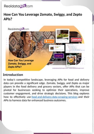 Data Scraping Insights with Zomato, Swiggy, and Zepto APIs.pptx