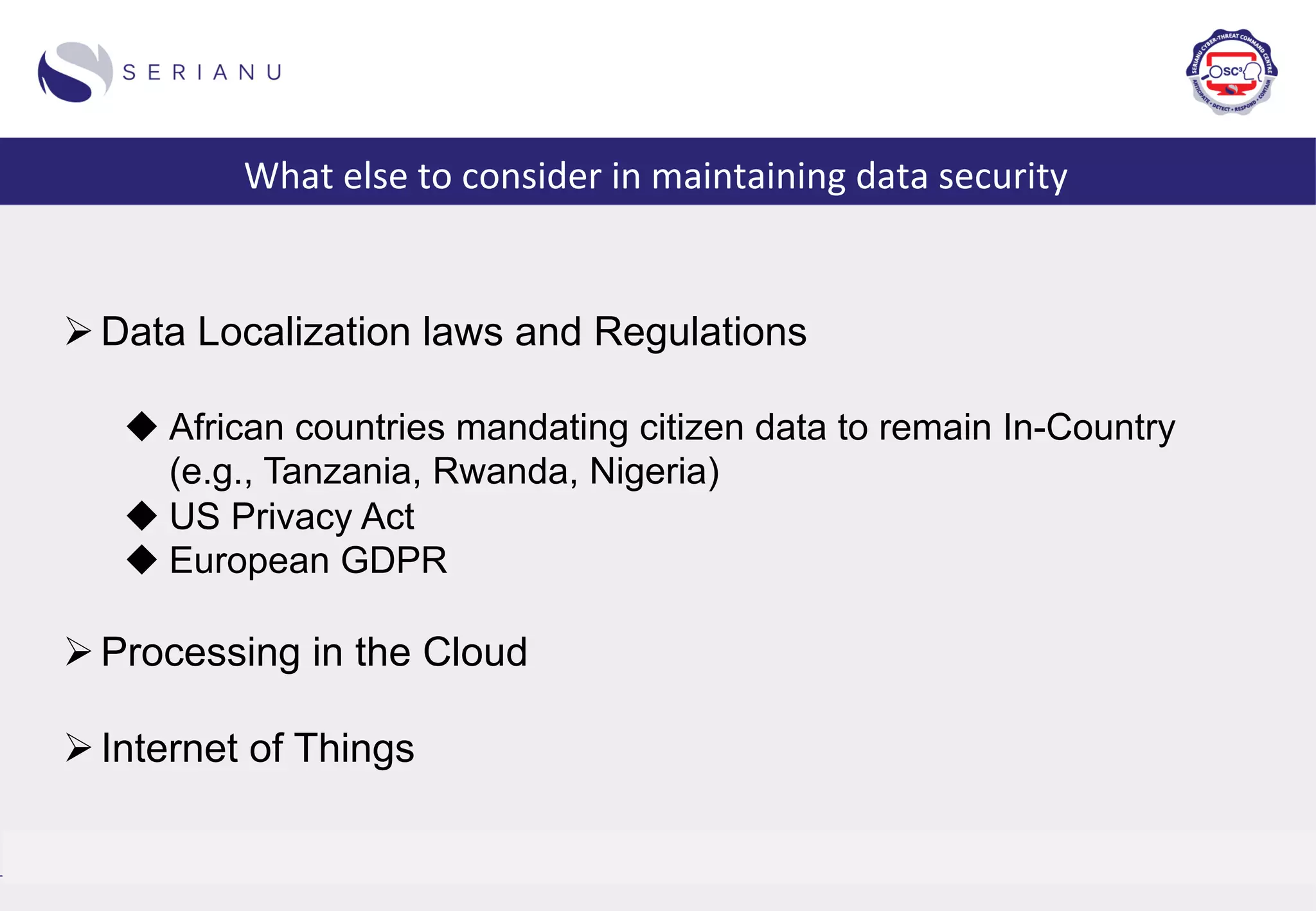 Serianu - Data security | PDF
