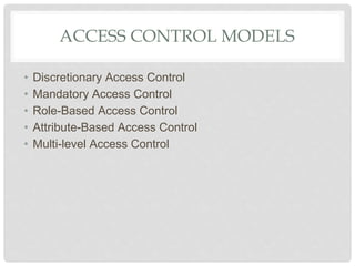 Data security authorization and access control | PPTX