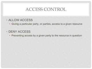 Data security authorization and access control | PPTX