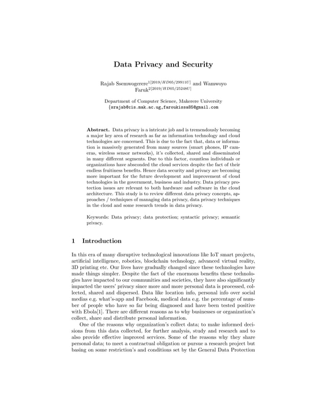 Data security and privacy | PDF
