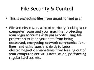 Data/File Security & Control | PPTX