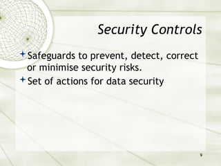 Controls used in managing data to ensure Data Security | PPTX