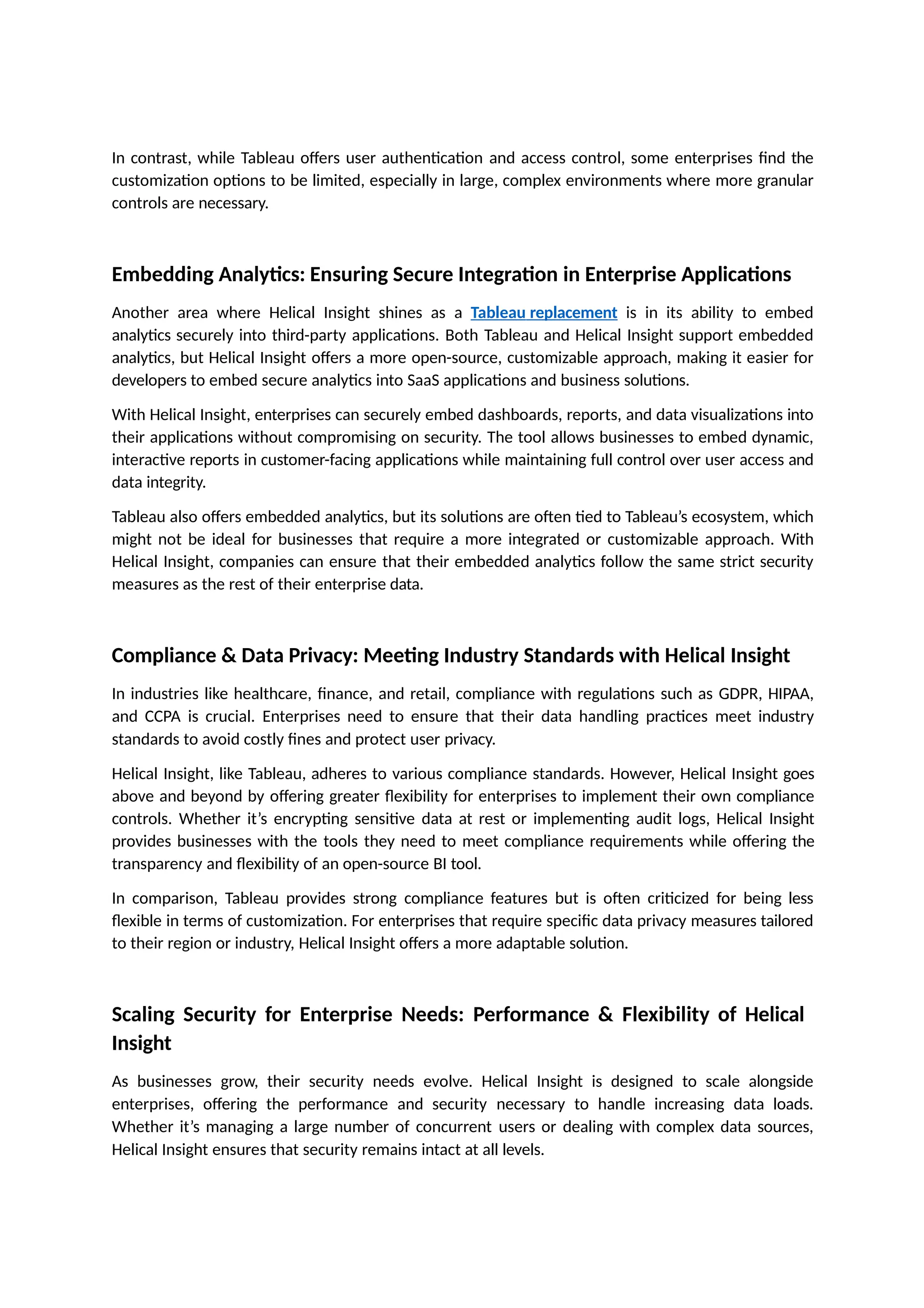 Data Security & Embedding How Helical Insight Matches Tableau’s ...