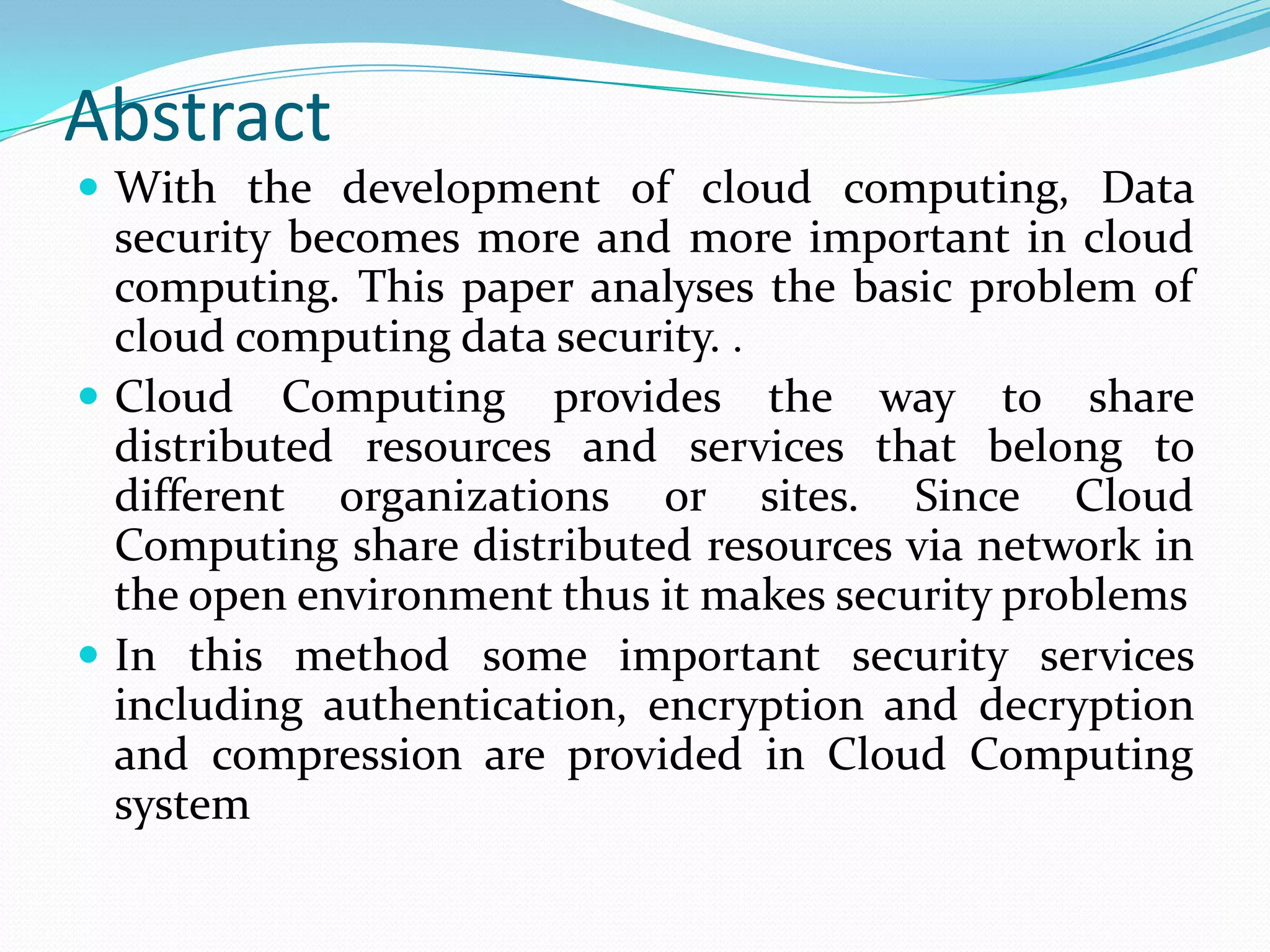 Data security in cloud computing | PPTX