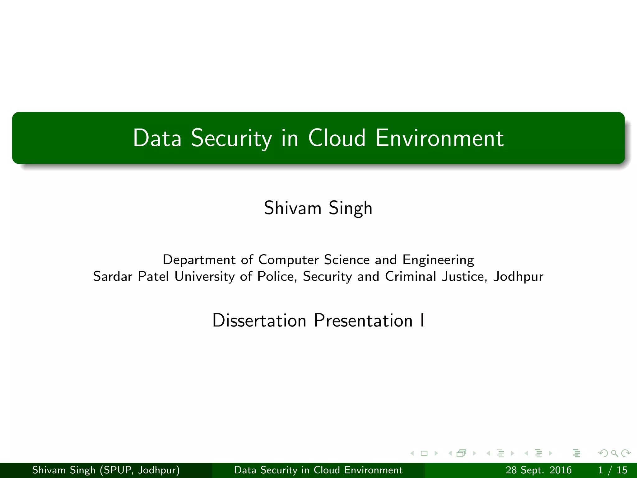 Data security in cloud environment | PDF