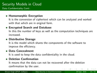 Data security in cloud environment | PPT